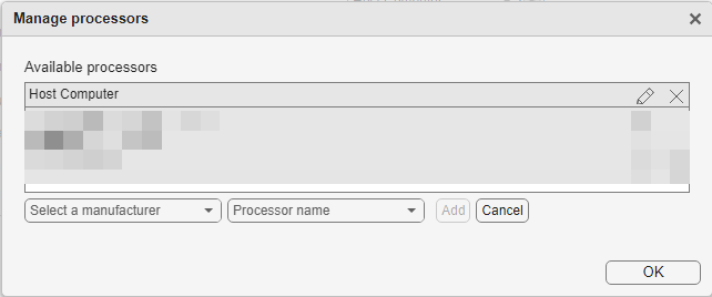 Processor - Select the processor for the current build configuration - MATLAB
