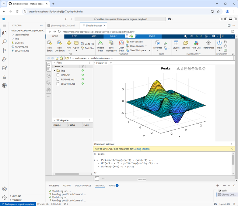 Run MATLAB in GitHub Codespaces - MATLAB & Simulink