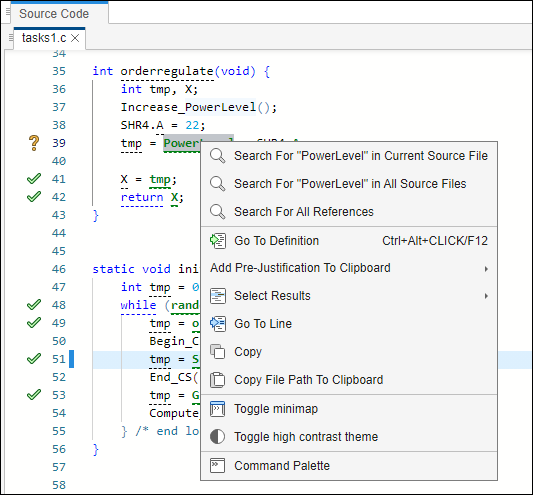 Source Code in Polyspace Platform User Interface - MATLAB & Simulink