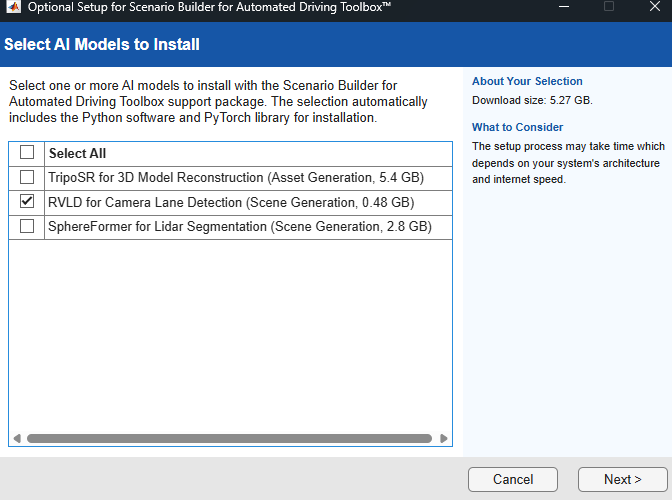Optional Set Up For Scenario Generation Matlab And Simulink