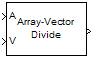 Array-Vector Divide - Divide array by vector along specified dimension - Simulink