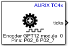 Encoder - Measures rotation of motor in ticks - Simulink