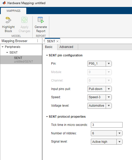 SENT Peripheral Configuration