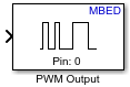 PWM Output - Generate square wave on the specified output pin - Simulink