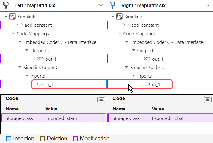 Compare Code Mappings of Simulink Models - MATLAB & Simulink