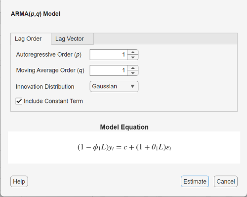 Create Autoregressive Moving Average Models - MATLAB & Simulink