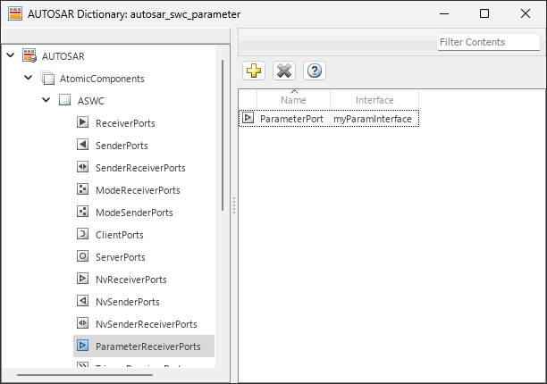 Configure AUTOSAR Port Parameters for Communication with Parameter Software Component - MATLAB ...