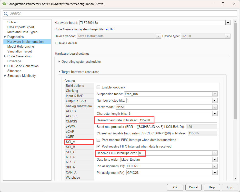 Serial Communication Using Sci Blocks Matlab And Simulink
