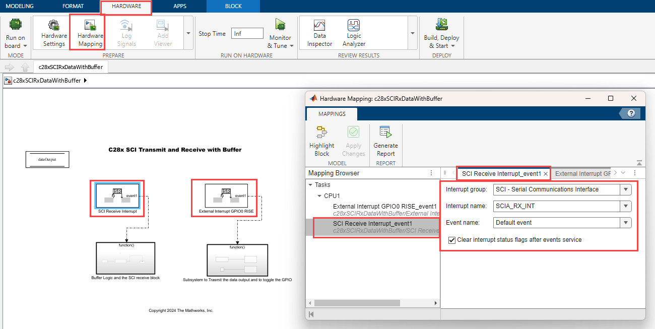 Serial Communication Using SCI Blocks - MATLAB & Simulink