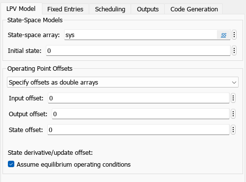 LPV System - Simulate linear parameter-varying (LPV) systems - Simulink