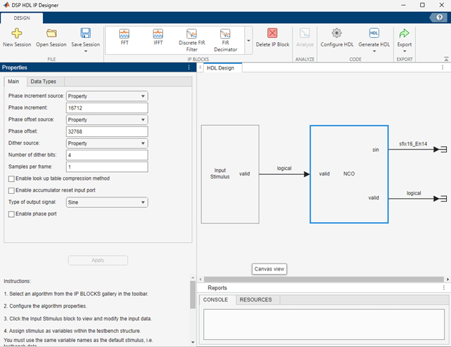 Generate HDL for Preconfigured Algorithm with DSP HDL IP Designer App - MATLAB & Simulink