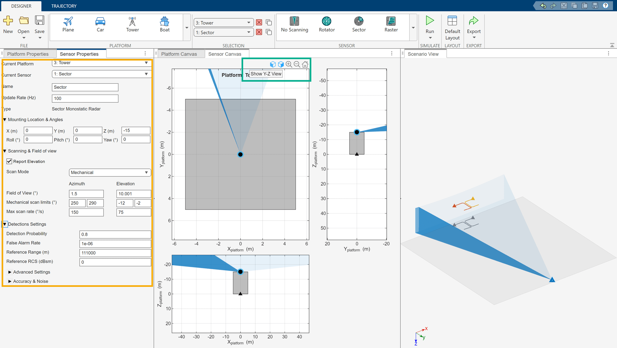 Design and Simulate Tracking Scenario with Tracking Scenario Designer - MATLAB & Simulink