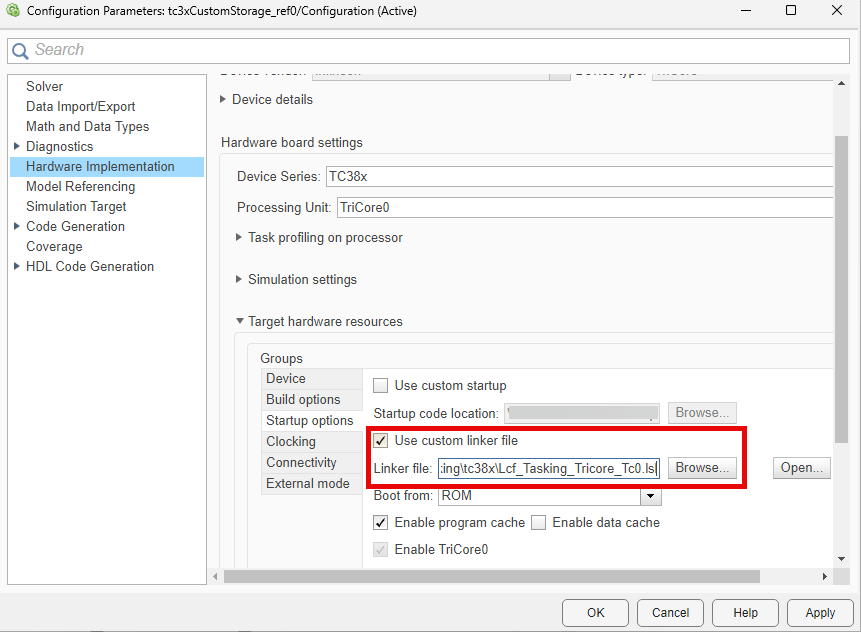 Custom Storage Class for Infineon AURIX TC3x Microcontrollers - MATLAB & Simulink