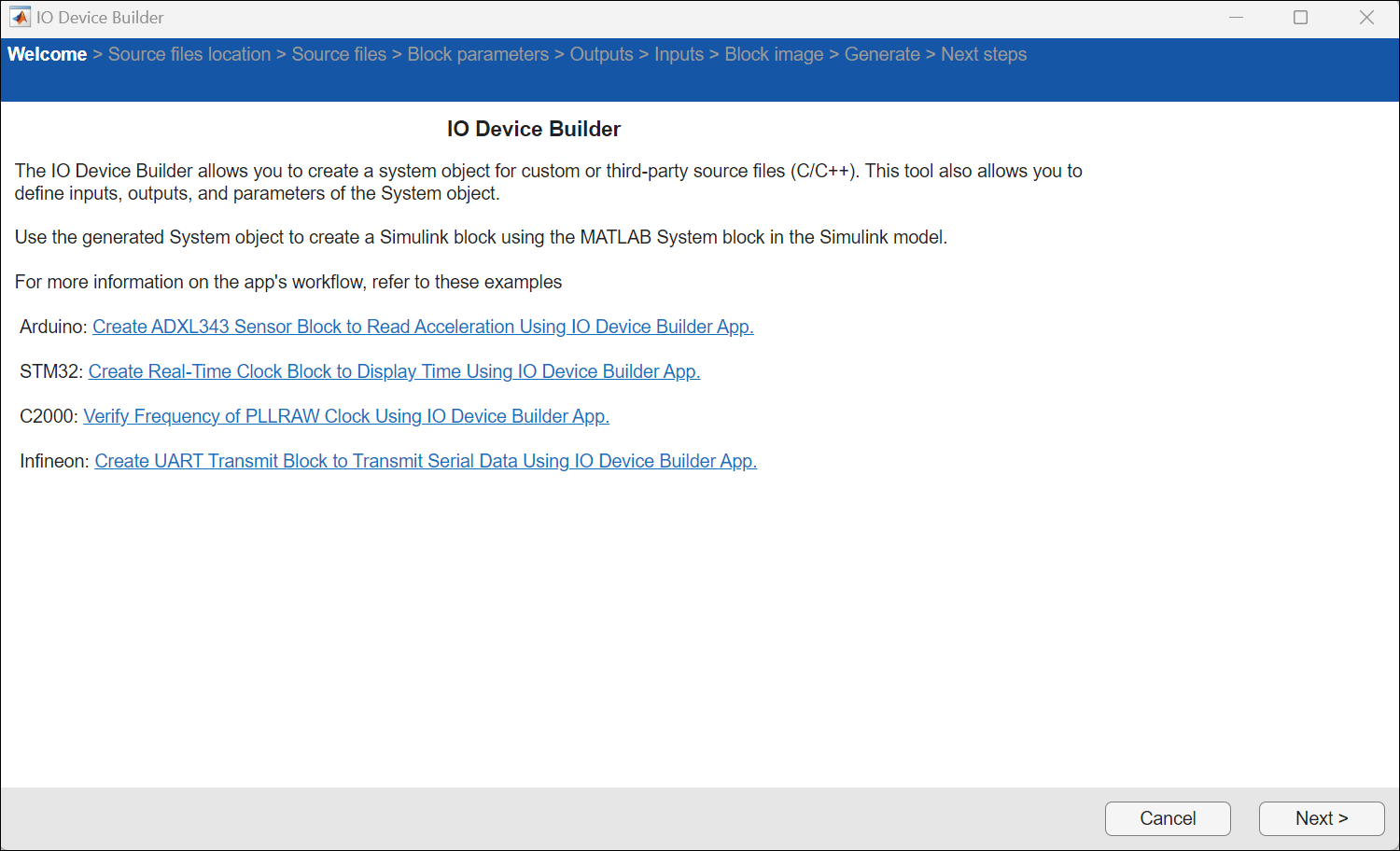Create UART Loopback Block Using IO Device Builder App - MATLAB & Simulink