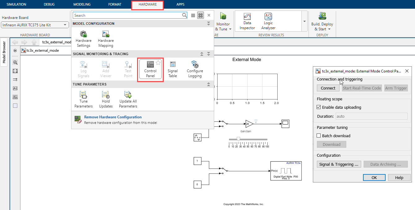 Signal Monitoring And Parameter Tuning Using Infineon Aurix Tc3x Microcontrollers Matlab