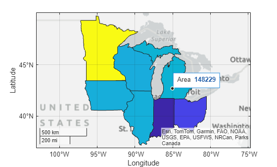 Add Data Tips To Point Line And Polygon Shapes Matlab And Simulink