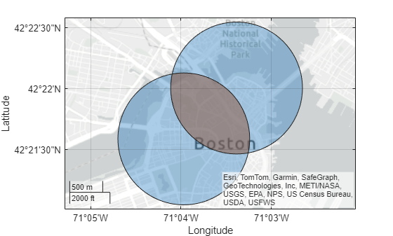 Intersect Intersection Of Shapes In Geographic Or Planar Coordinates Matlab