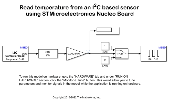 Read Data from I2C-Based Sensors Using STMicroelectronics Nucleo Boards - MATLAB & Simulink Example