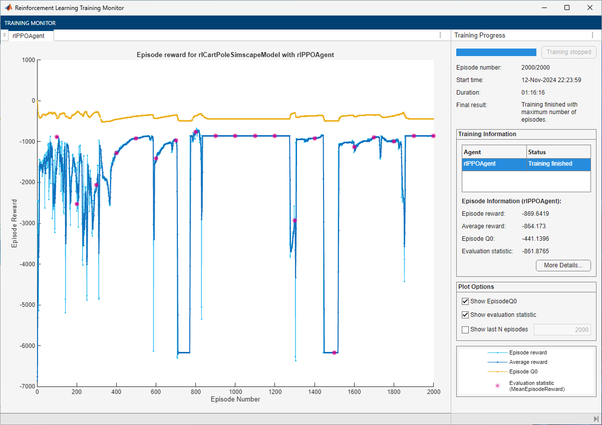 Compare Agents on the Discrete Simscape Cart-Pole Swing-Up Environment - MATLAB & Simulink