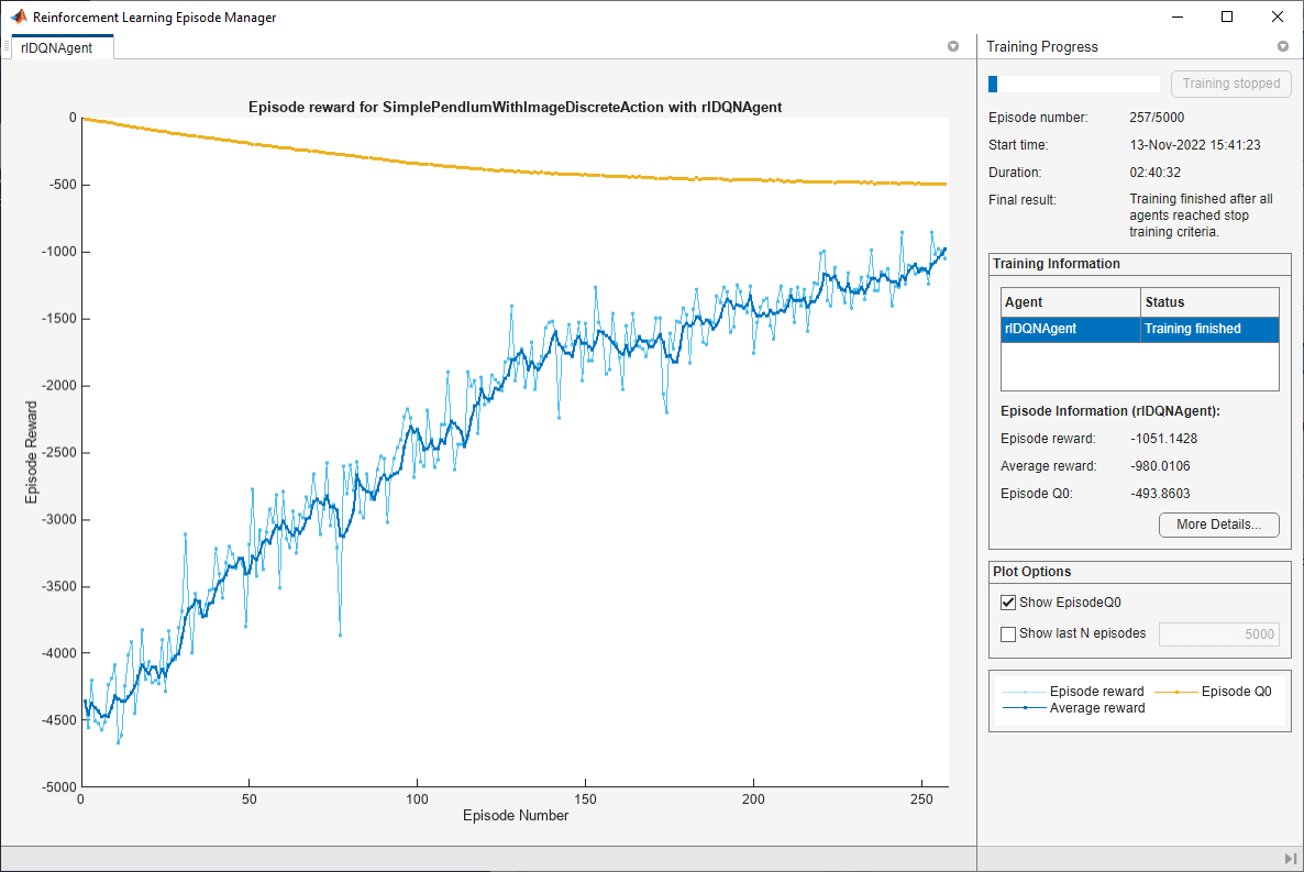 Create DQN Agent Using Deep Network Designer and Train Using Image Observations - MATLAB & Simulink