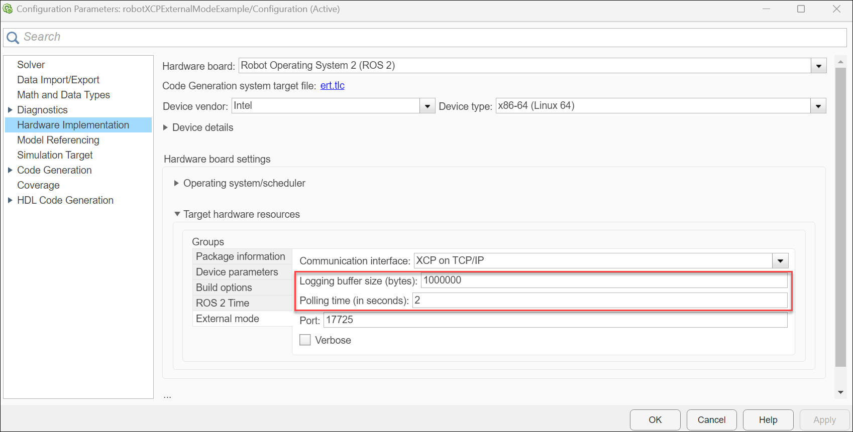 Monitor And Tune Ros 2 Models Using External Mode Matlab And Simulink