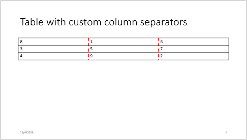 mlreportgen.ppt.ColSep - Table column separators - MATLAB