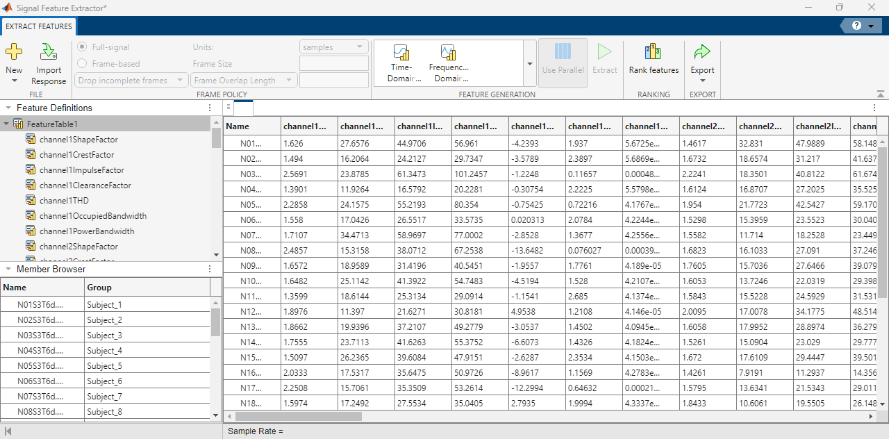 Use Signal Feature Extractor App - MATLAB & Simulink