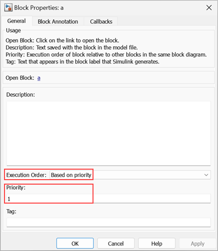 Set Priority In Execution Order Of Blocks Matlab And Simulink 1131
