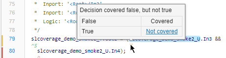 View and Filter Code Coverage Results Using the Code Pane - MATLAB & Simulink