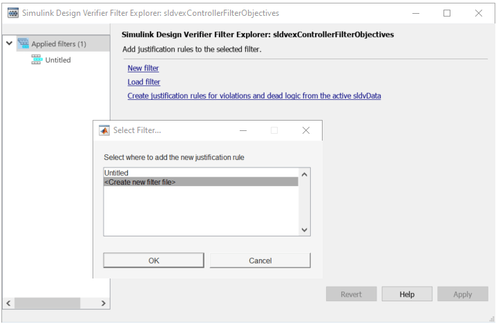 Exclude and Justify Objectives for Design Error Detection - MATLAB & Simulink
