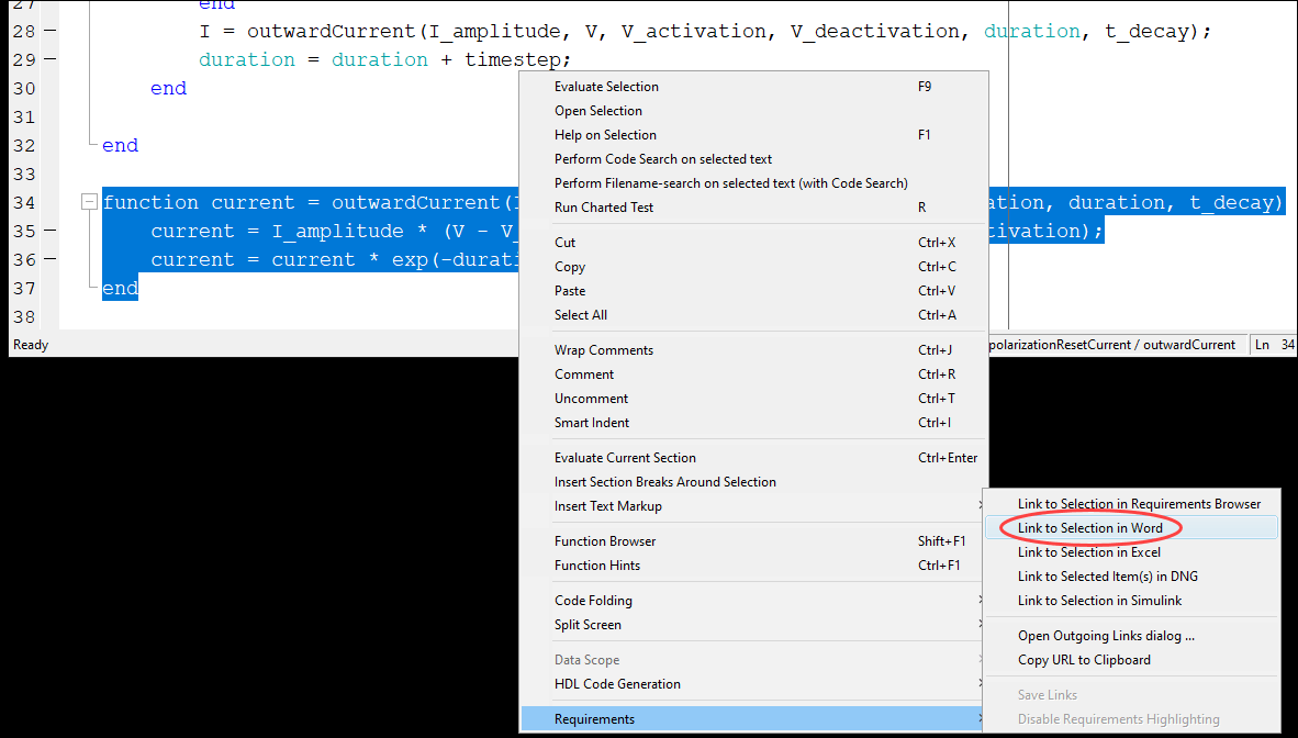 Create Requirement Links - MATLAB & Simulink