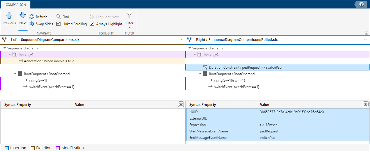 Compare Sequence Diagram Differences Using System Composer Comparison ...