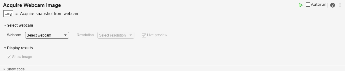 Detect and Plot Water Level Change with USB Webcam Live Editor Task - MATLAB & Simulink Example