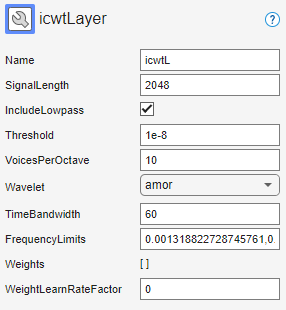 icwtLayer - Inverse continuous wavelet transform layer - MATLAB