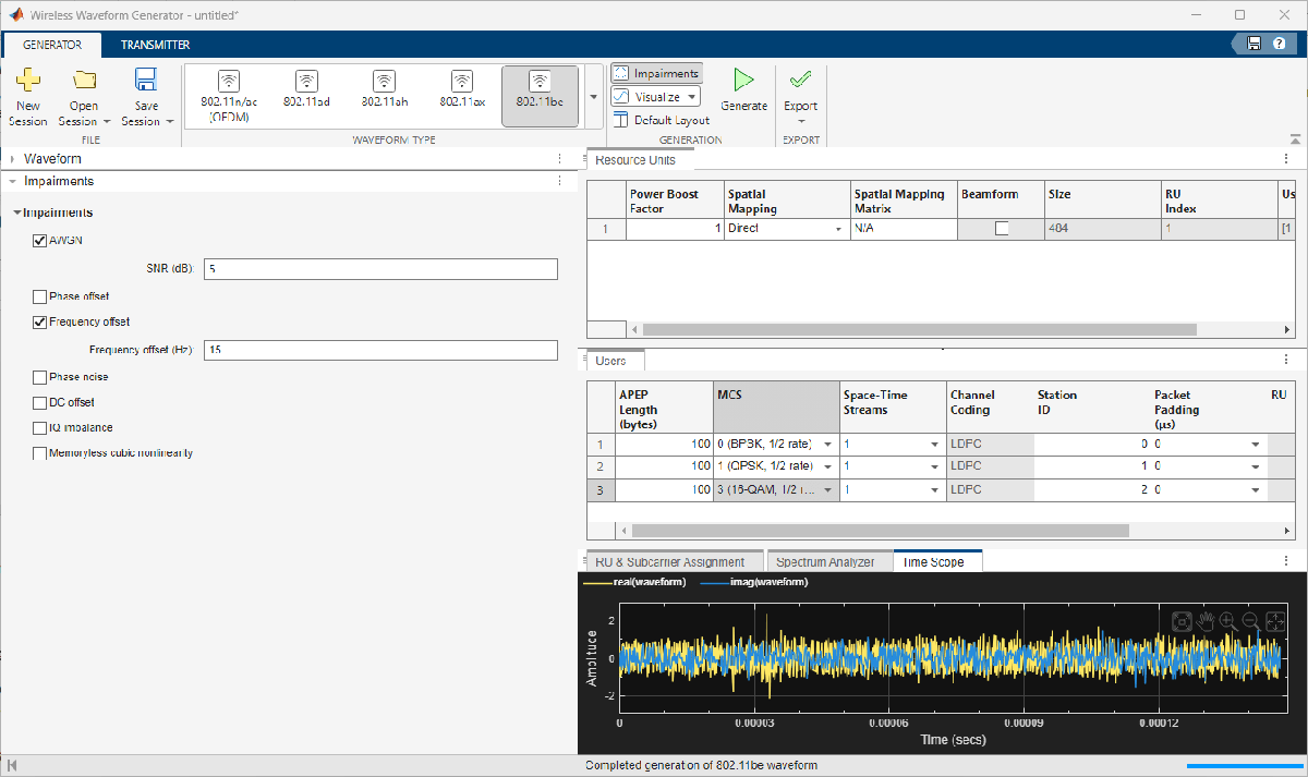 App-Based Generation and Analysis of WLAN Waveform - MATLAB & Simulink
