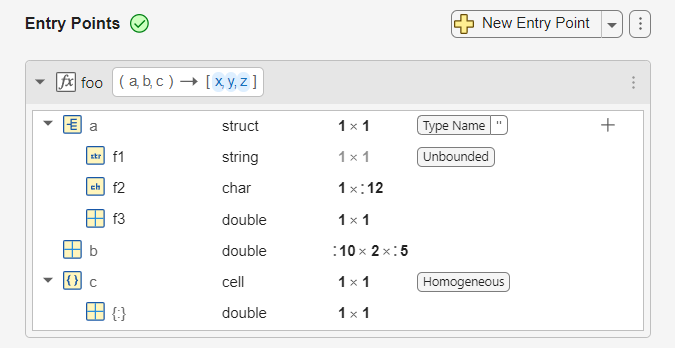 Define Types of Entry-Point Inputs by Using the MATLAB Coder App - MATLAB & Simulink