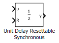 Unit Delay Resettable Synchronous - Delay input signal by one sample period when external Reset ...