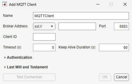 Configure MQTT Client in Simulink - MATLAB & Simulink