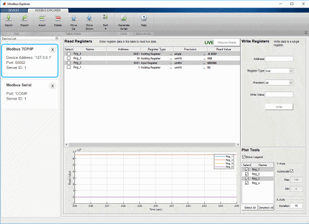 Modbus Explorer Read And Write To Modbus Coils And Registers Matlab