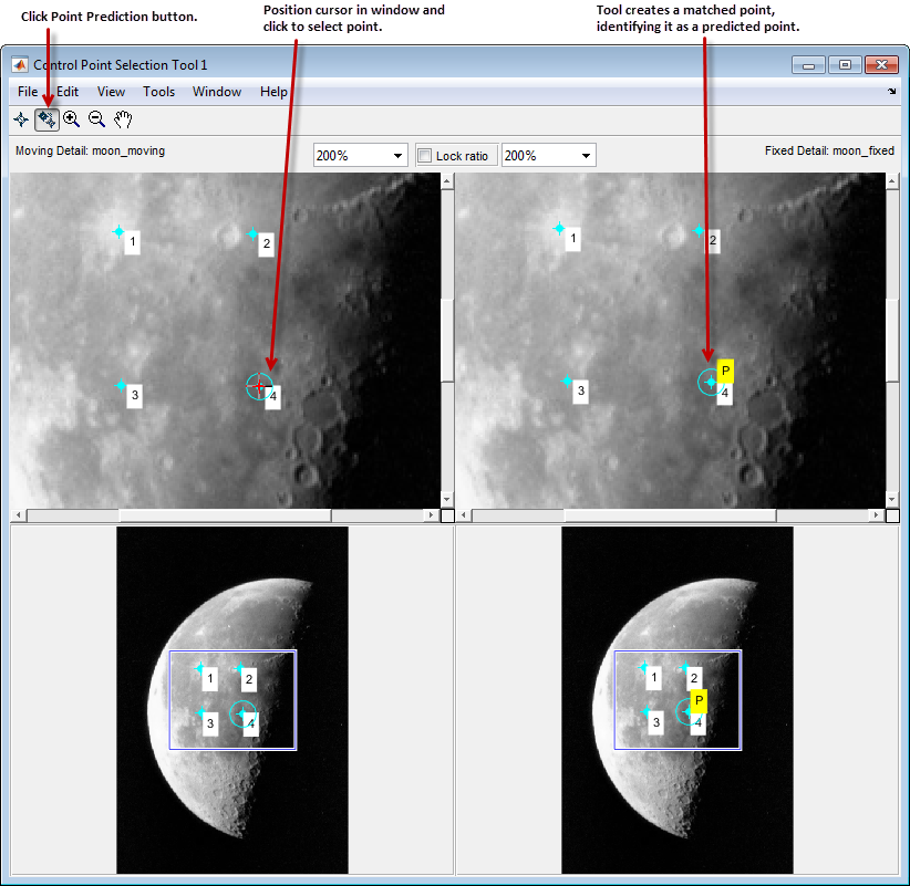 Select Matching Control Point Pairs - MATLAB & Simulink