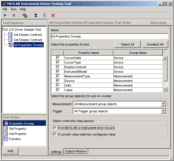 Defining Test Steps - MATLAB & Simulink