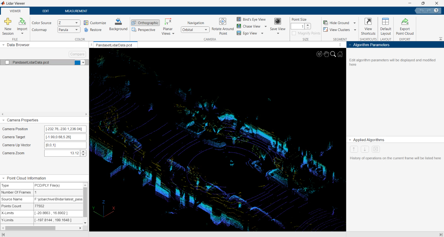 Lidar Viewer - Visualize and analyze lidar data - MATLAB