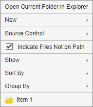 mw.desktop.fileBrowsers.contextMenu Extension Point - Add items to Files panel context menu - MATLAB