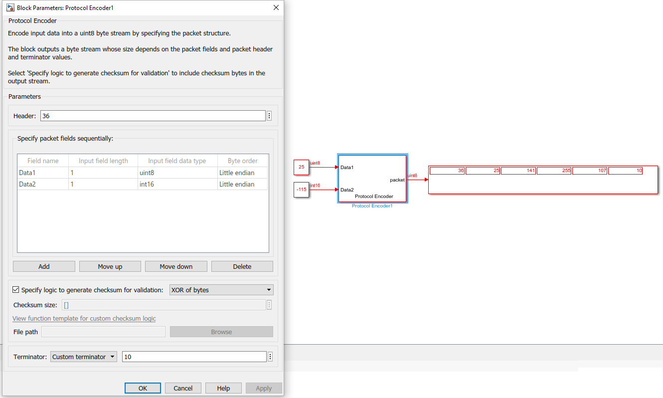 Protocol Encoder - Encode input data into a uint8 byte stream by ...