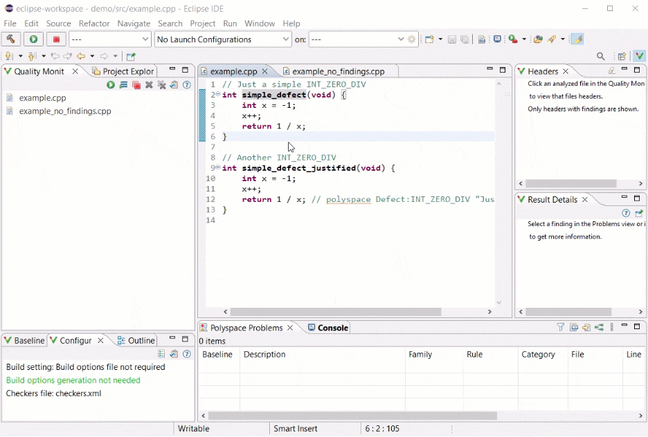 Run and Review Results in Polyspace as You Code for Eclipse - MATLAB & Simulink