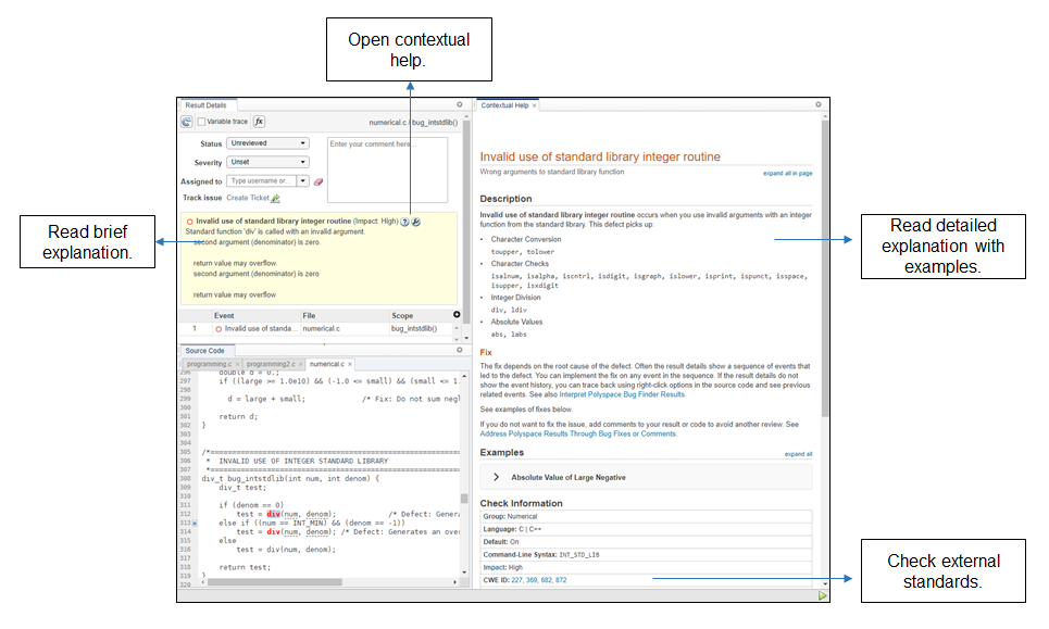 Interpret Bug Finder Results In Polyspace Access Web Interface Matlab And Simulink