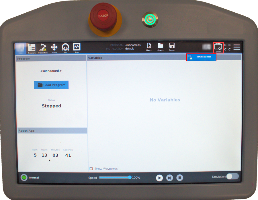 Set Up Teach Pendant in Remote Control Mode - MATLAB & Simulink