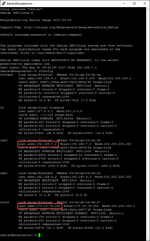 Get the IP Address of a BeagleBone Blue Hardware - MATLAB & Simulink