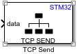 TCP Send - Send data over TCP/IP network to remote host - Simulink