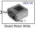 Smart Motor Write - Represent connected V5 Smart Motor and set its velocity and position - Simulink